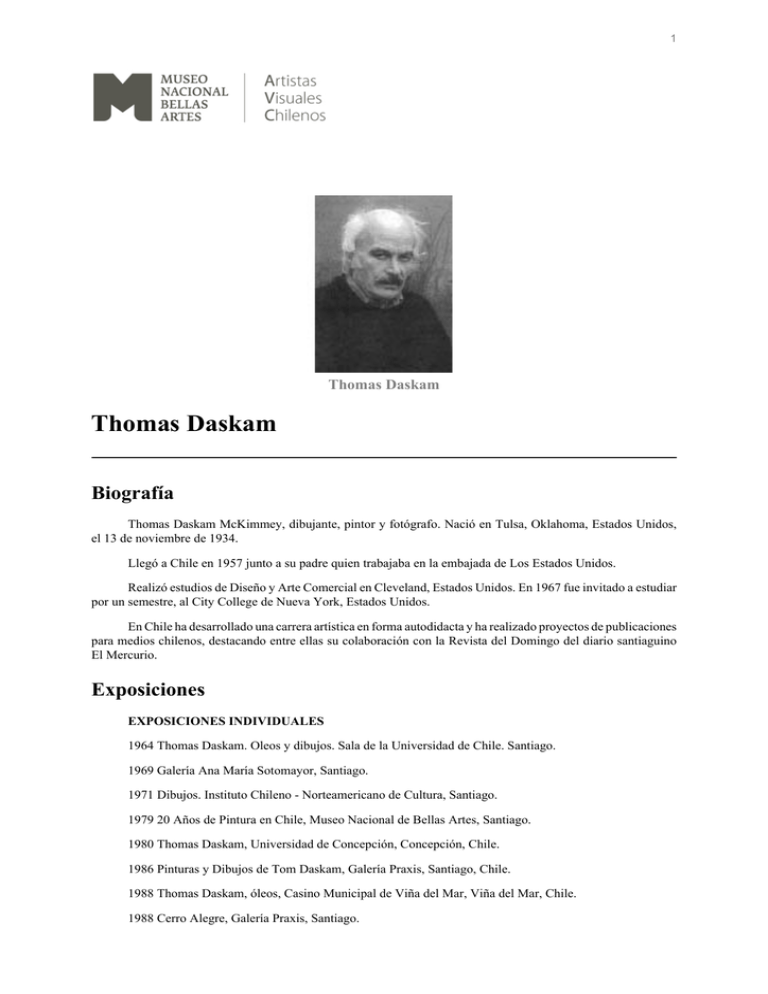 Thomas Daskam - Artistas Visuales Chilenos