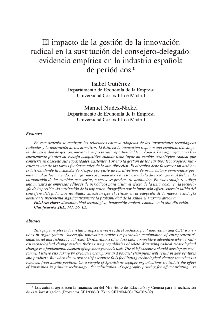 El impacto de la gestión de la innovación radical en