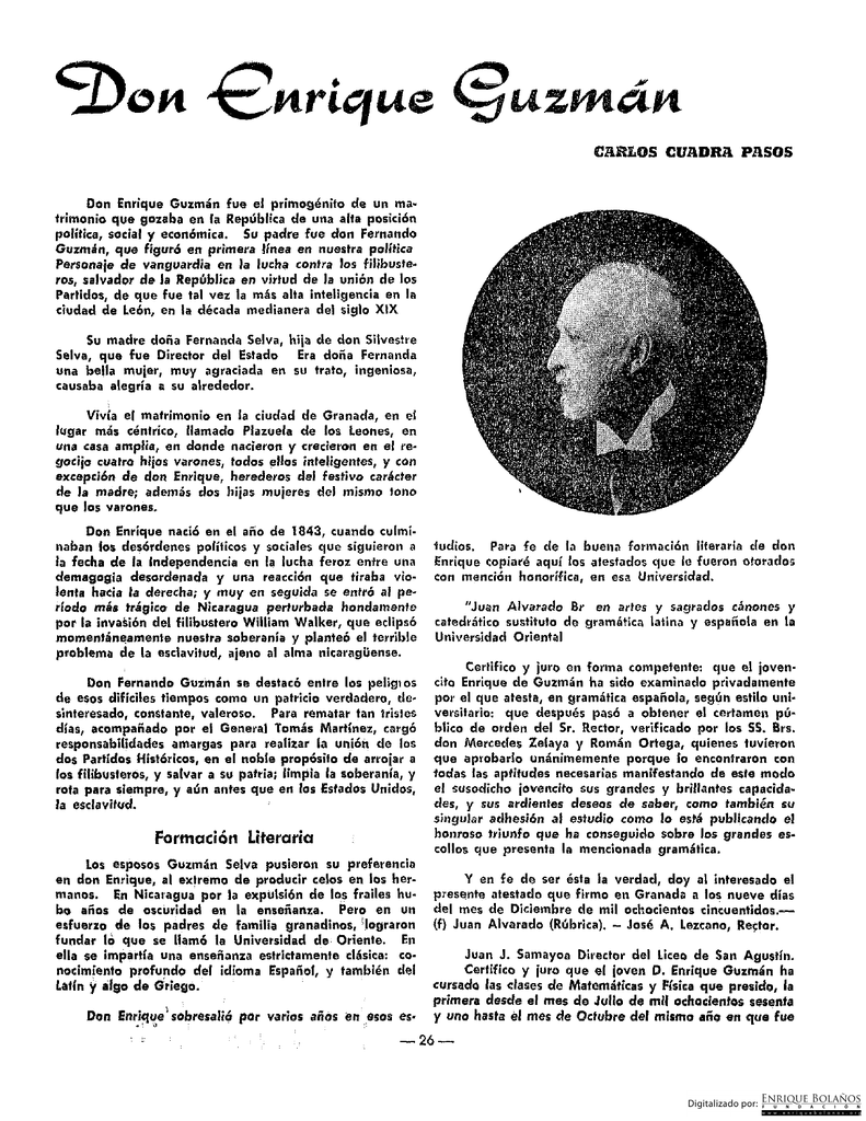 Don Enrique Guzmán - Revista Conservadora