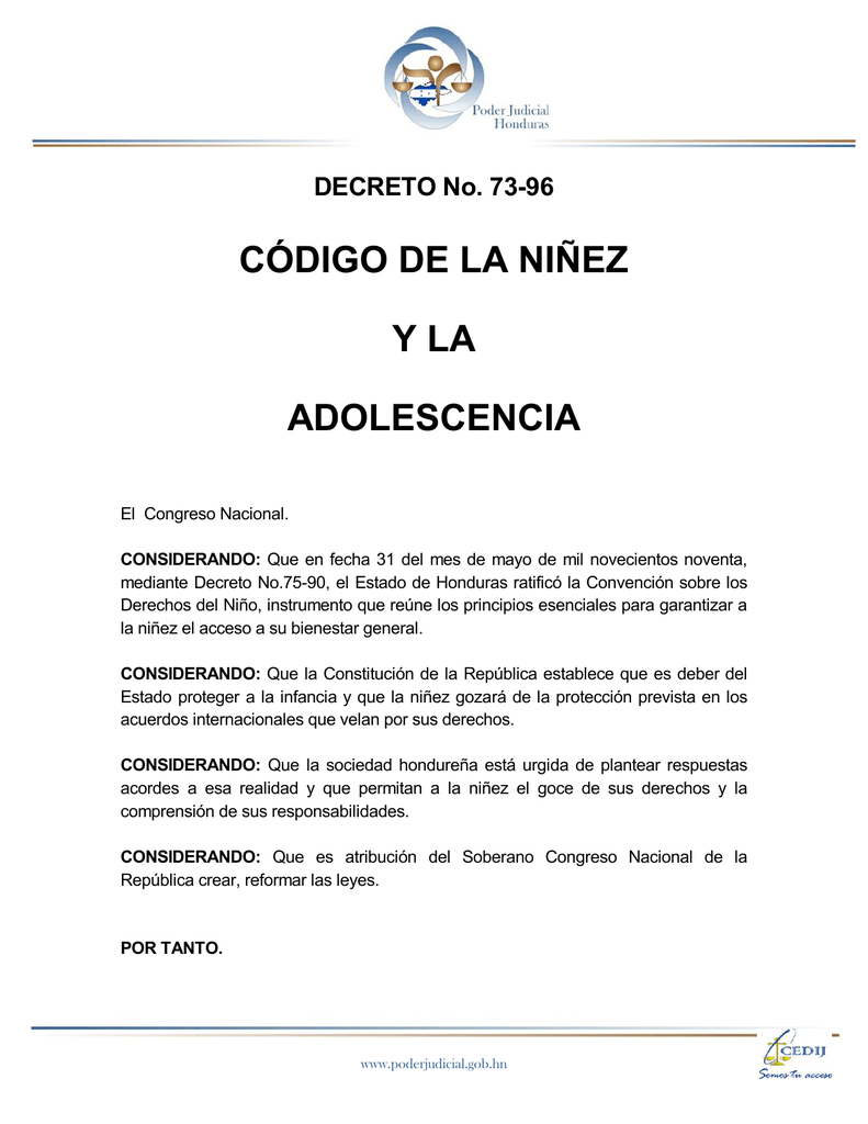 Código de la Niñez y la Adolescencia (Actualizado
