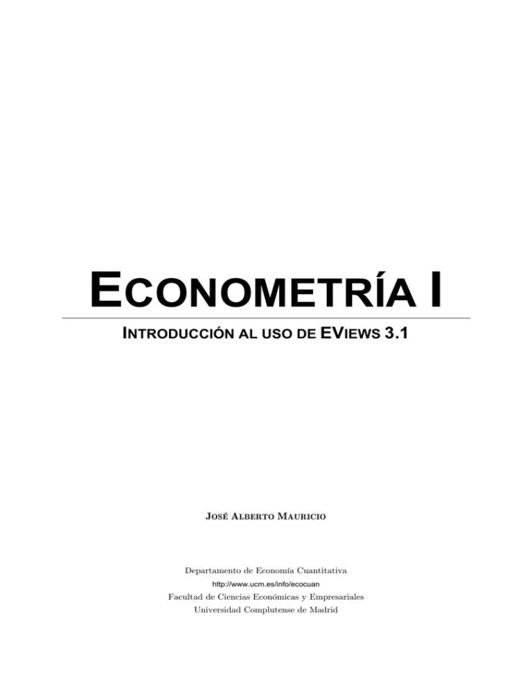 Econometría I - Universidad Complutense de Madrid