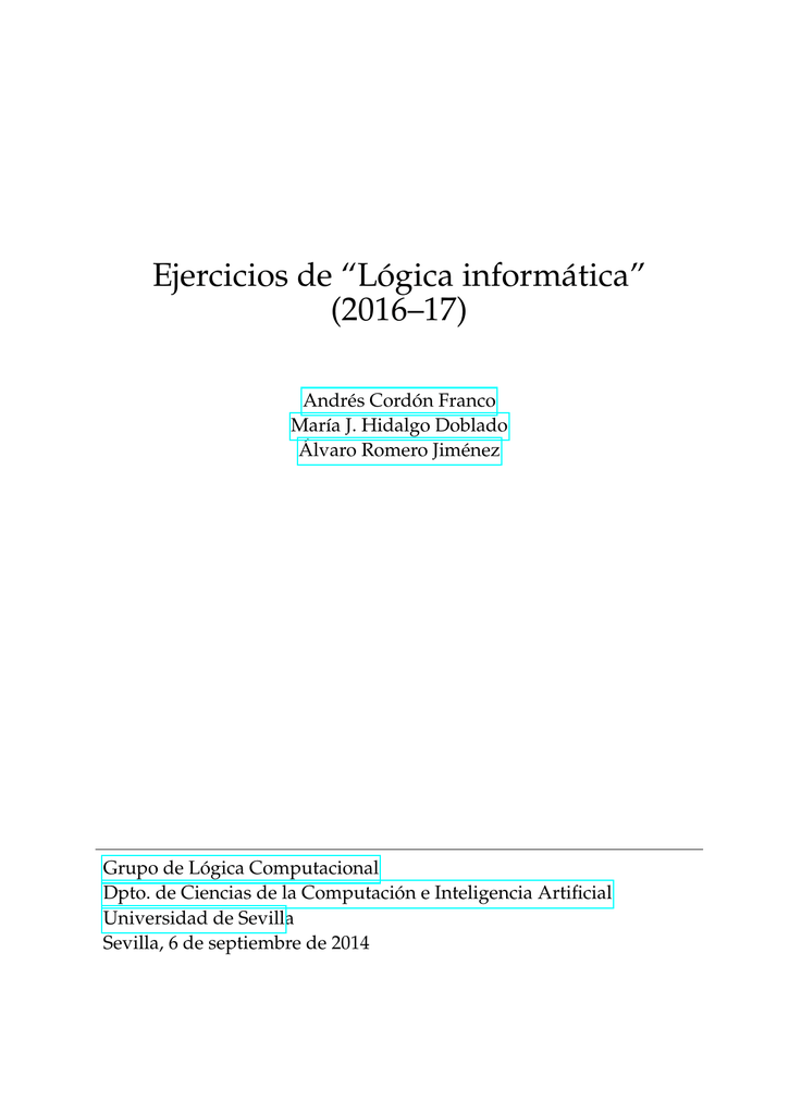 Ejercicios de “Lógica informática” (2016–17)