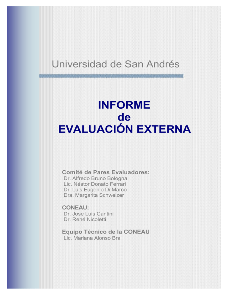 INFORME de EVALUACIÓN EXTERNA