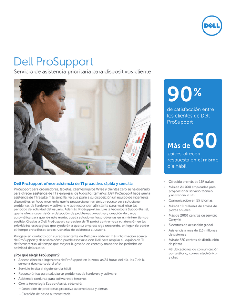 Hoja de datos de ProSupport para Empresa