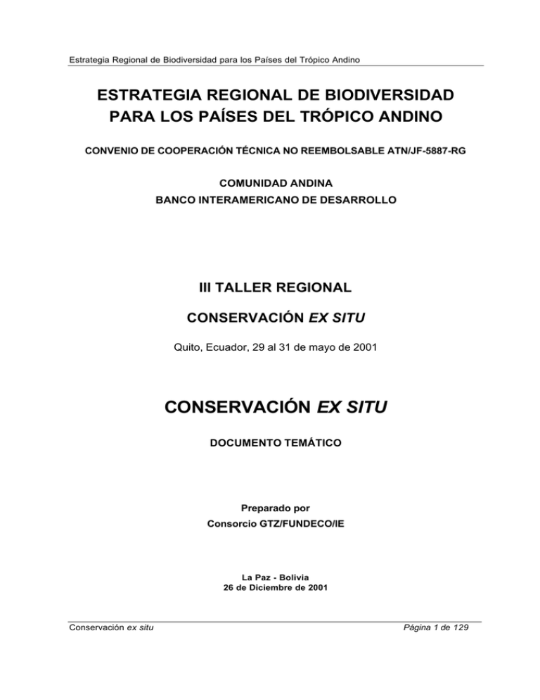 CONSERVACIÓN EX SITU