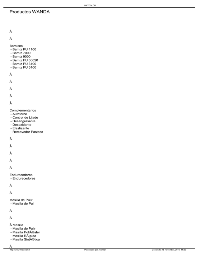 Productos WANDA