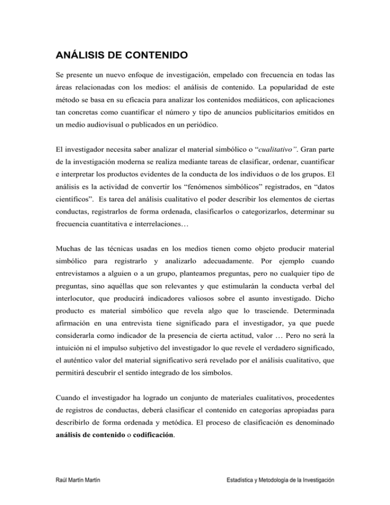 ANÁLISIS DE CONTENIDO