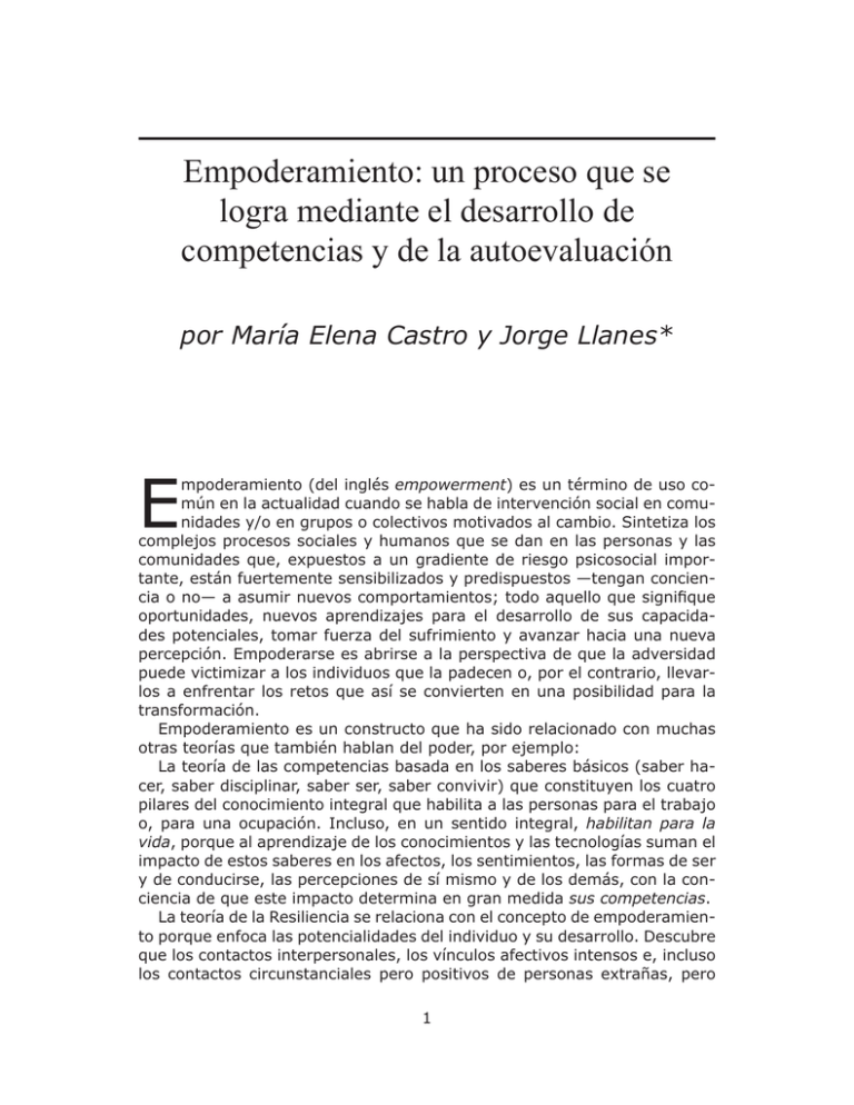Empoderamiento un proceso que se logra mediante el