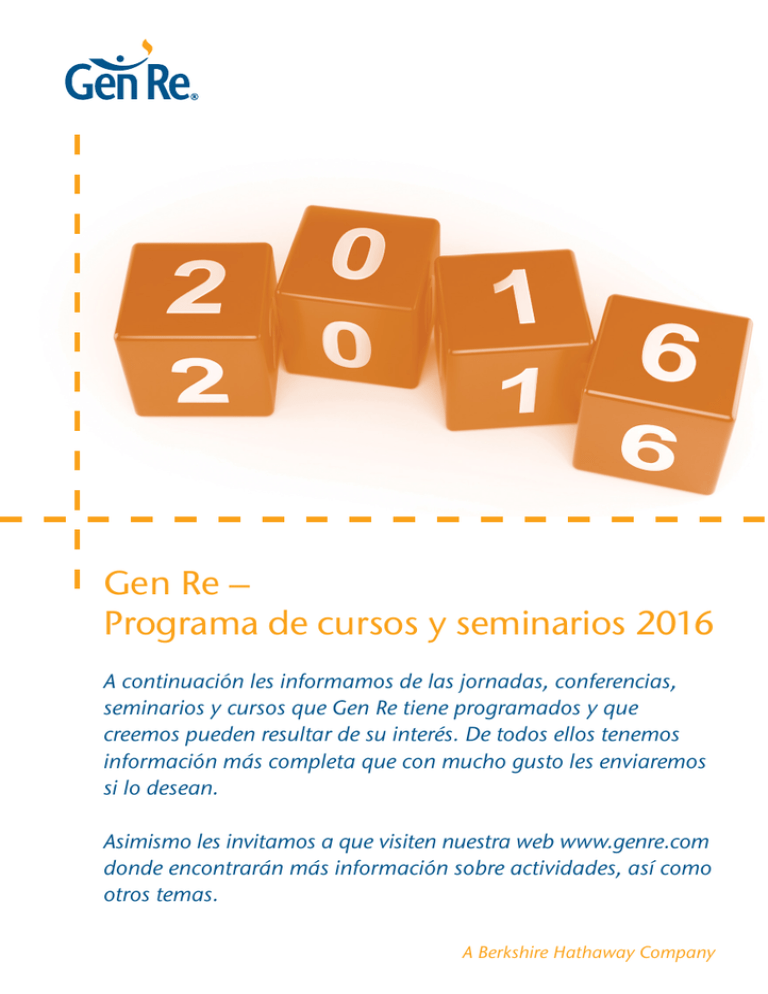 Gen Re – Programa de cursos y seminarios 2016