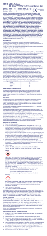 B VDRL Antigen BD Difco™ VDRL Test Control Serum Set