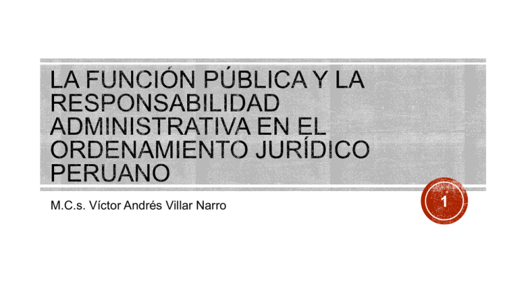 La función pública y la responsabilidad administrativa en el