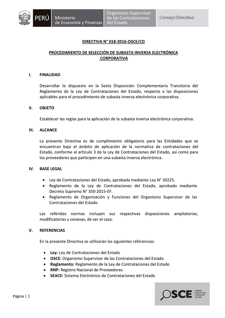 Procedimiento de Selección de Subasta Inversa Electrónica