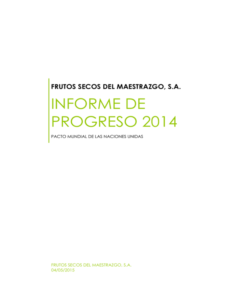 informe de progreso 2014