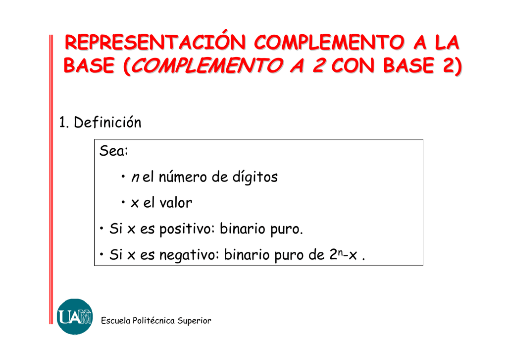 BASE (COMPLEMENTO A 2 CON BASE 2)