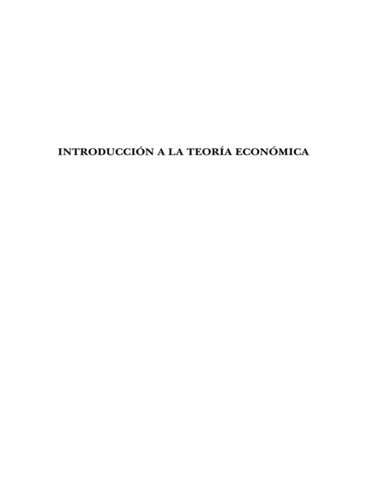 IntroduccIón a la teoría económIca