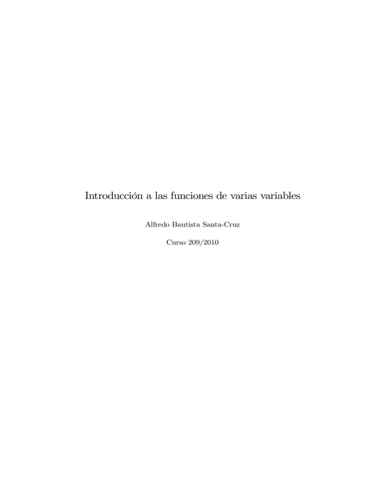 Introducción a las funciones de varias variables