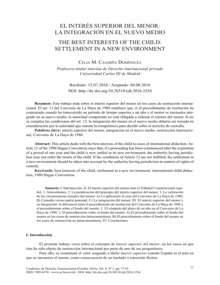 El interés superior del menor