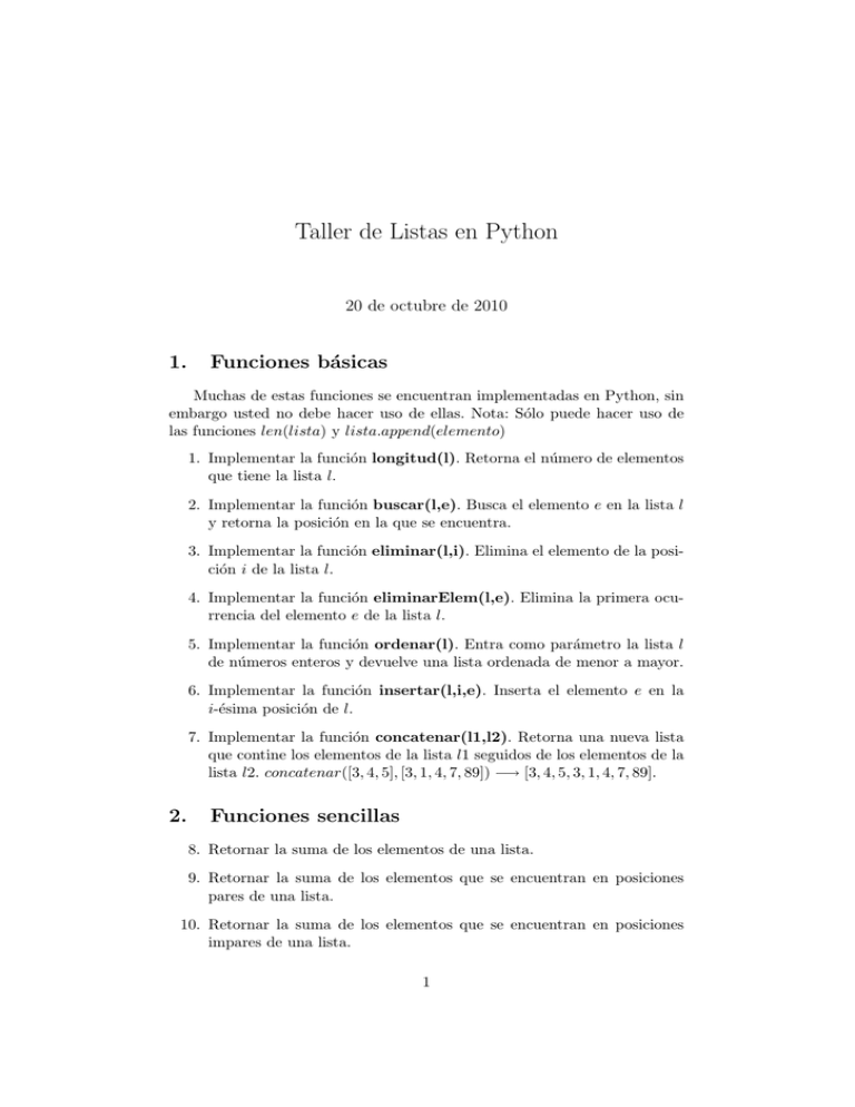 Taller de Listas en Python