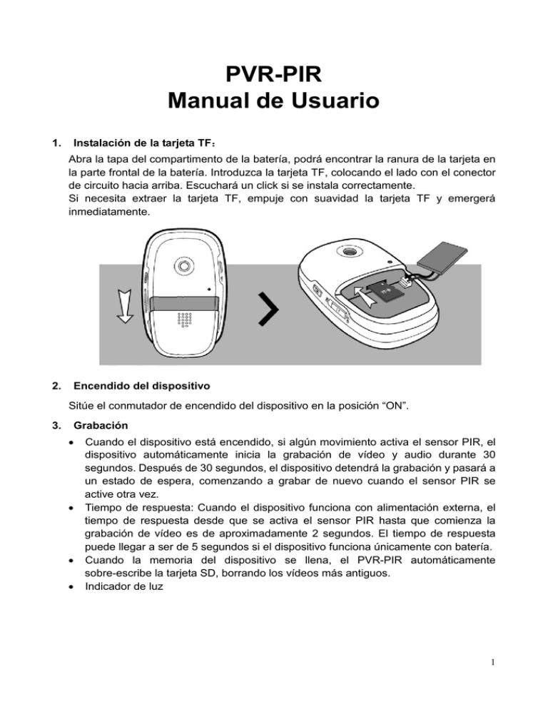 PVR-PIR Manual de Usuario