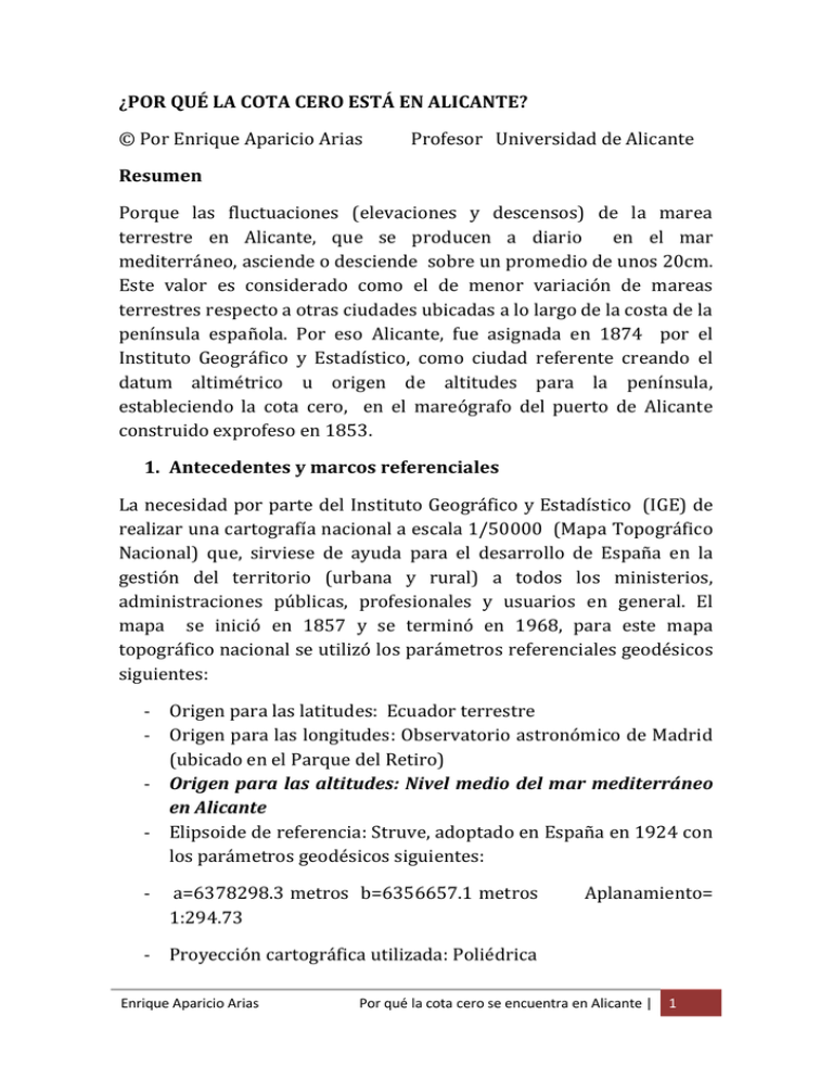 ¿POR QUÉ LA COTA CERO ESTÁ EN