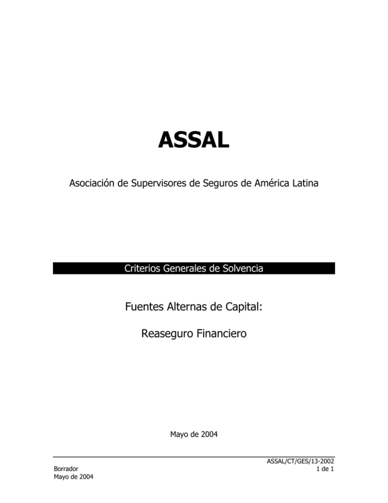 Reaseguro Financiero - Dirección General de Seguros