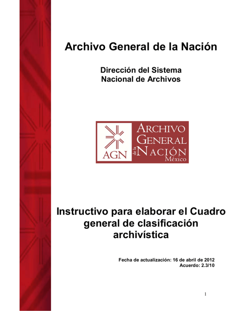 Instructivo para elaborar el Cuadro general de clasificación
