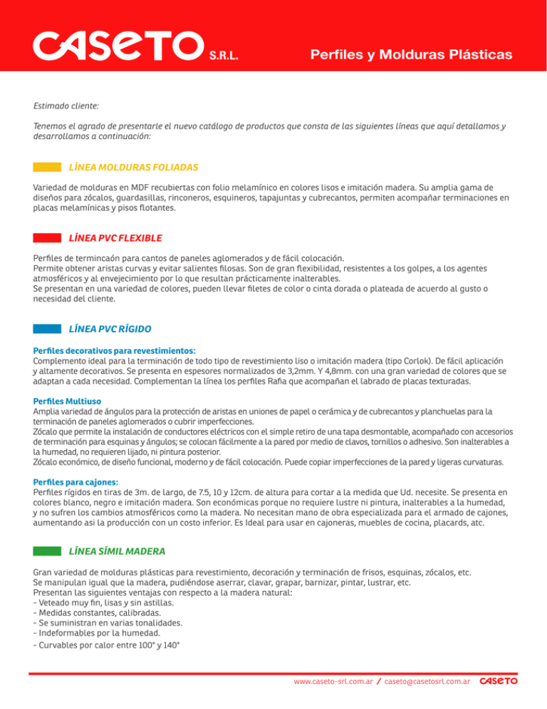 Perfiles y Molduras Plásticas