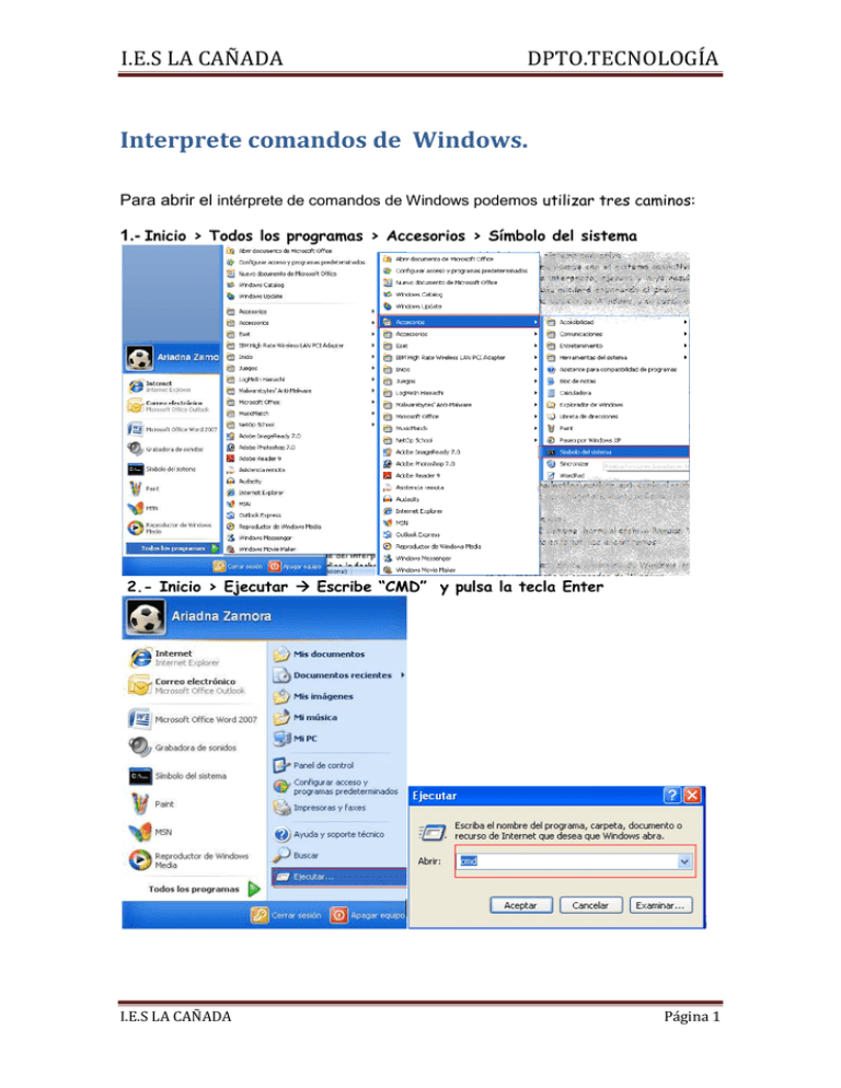 Tutorial interprete comandos de Windows