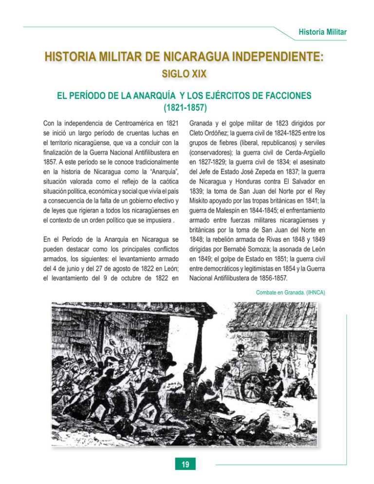 historia militar de nicaragua independiente