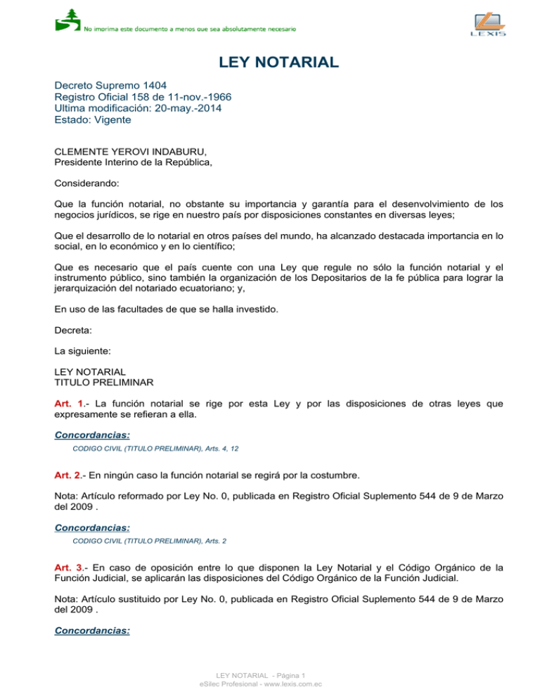 ley notarial - Consejo de la Judicatura