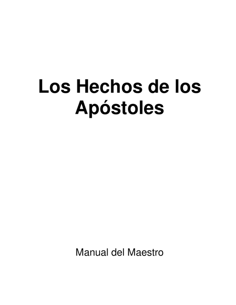 Los Hechos de los Apóstoles - Church Leadership Resources