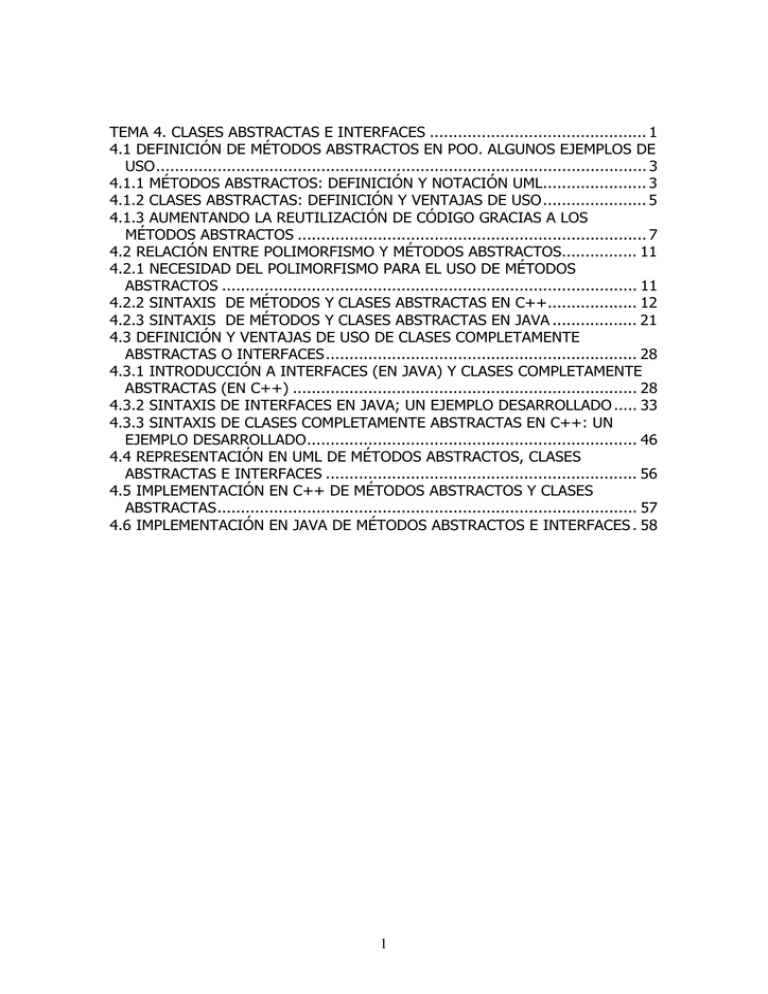 TEMA 4. CLASES ABSTRACTAS E INTERFACES