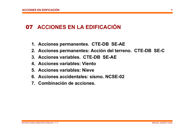 acciones en la edificacion