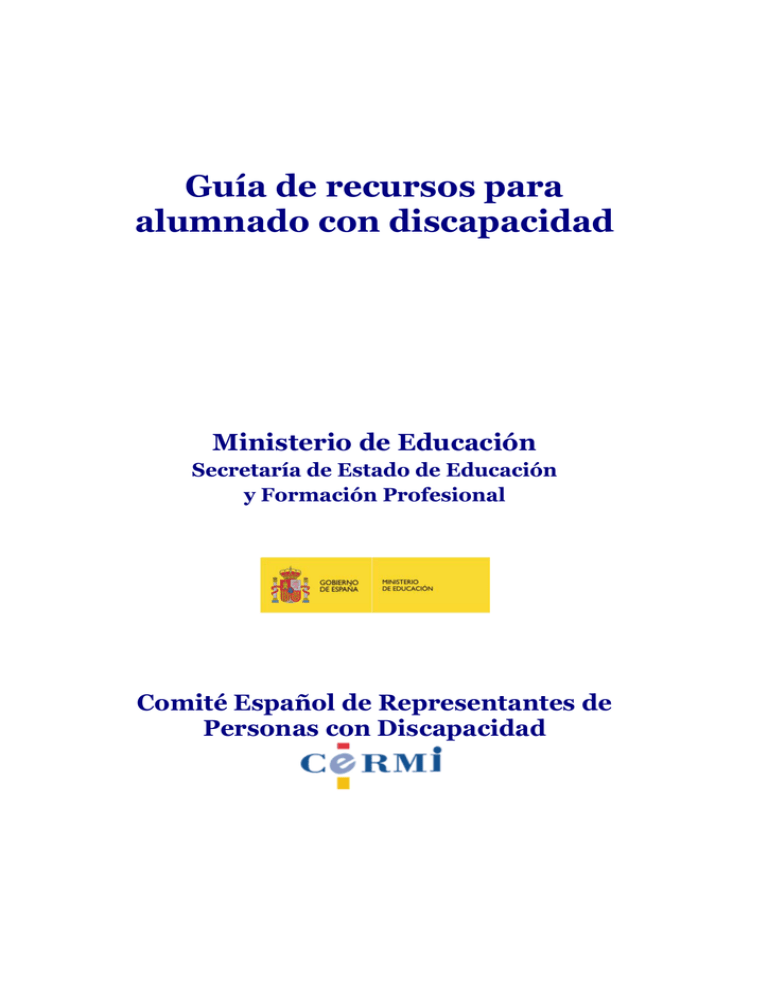 Guía de Recursos para alumnos con discapacidad