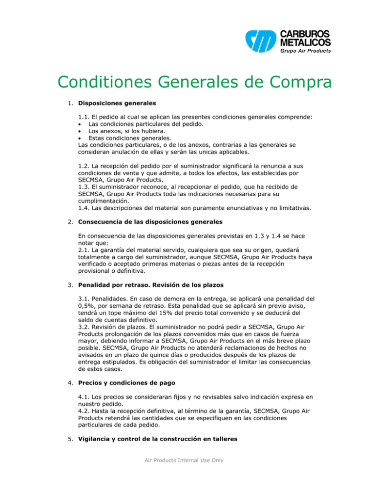 Condiciones Generales de Compra