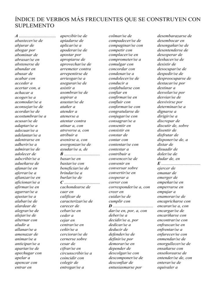 verbos con complemento de régimen