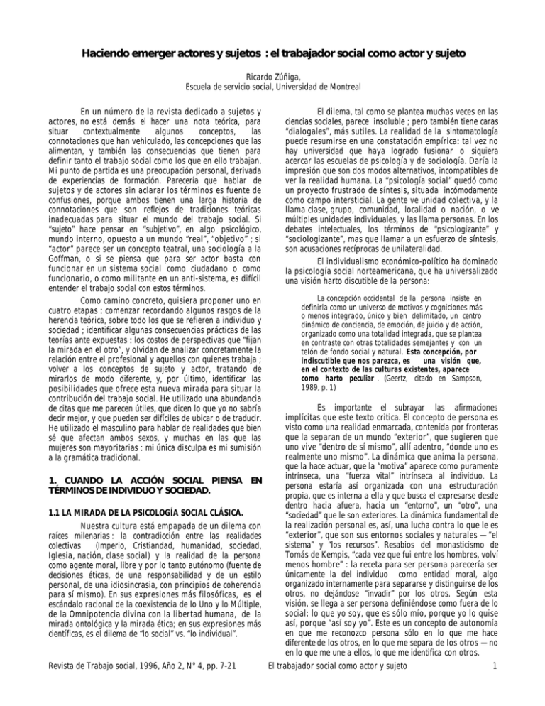 Haciendo emerger actores y sujetos : el