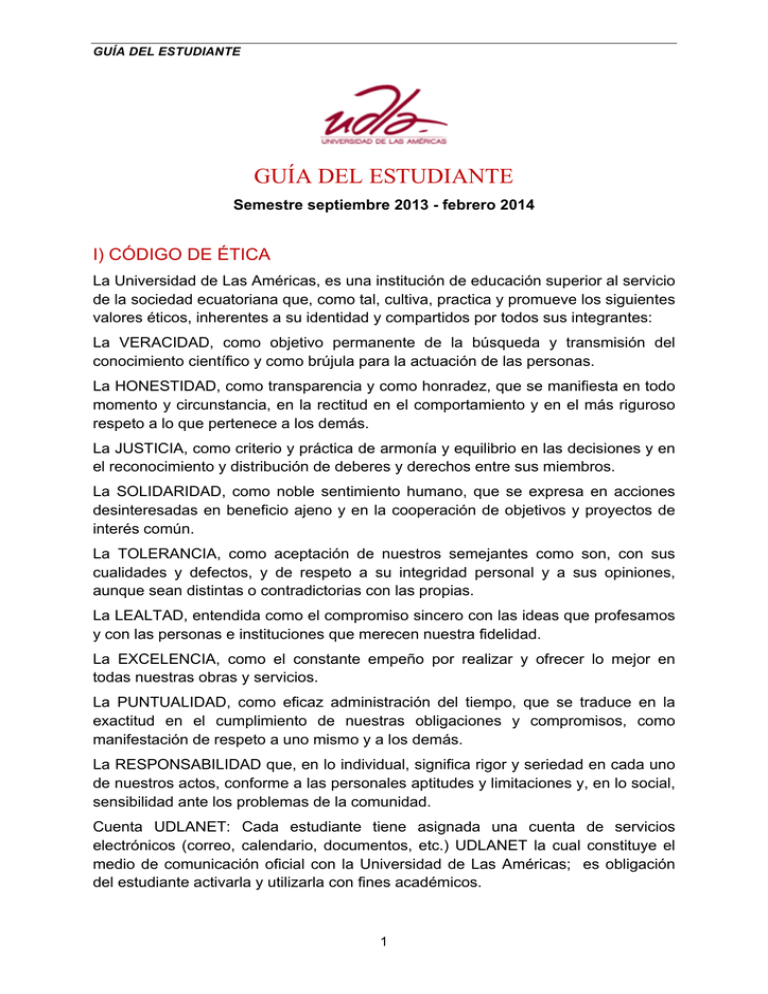 guía del estudiante - Universidad de Las Américas