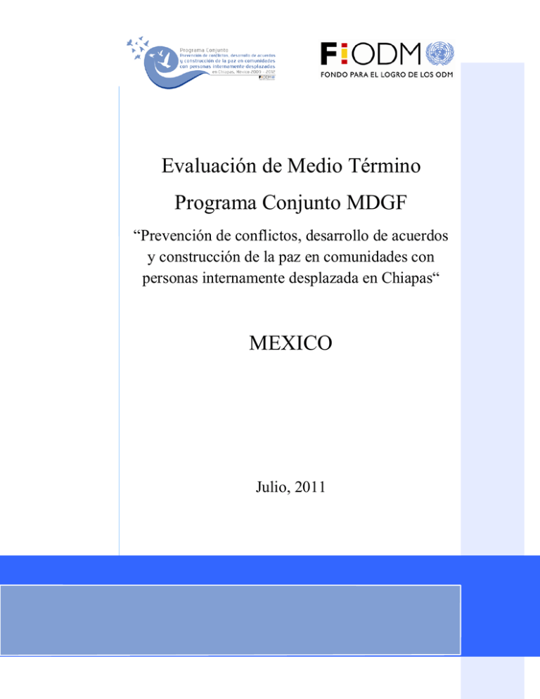 Evaluación de Medio Término Programa Conjunto MDGF MEXICO