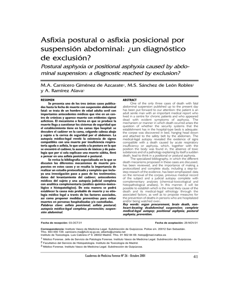 Asfixia postural o asfixia posicional por