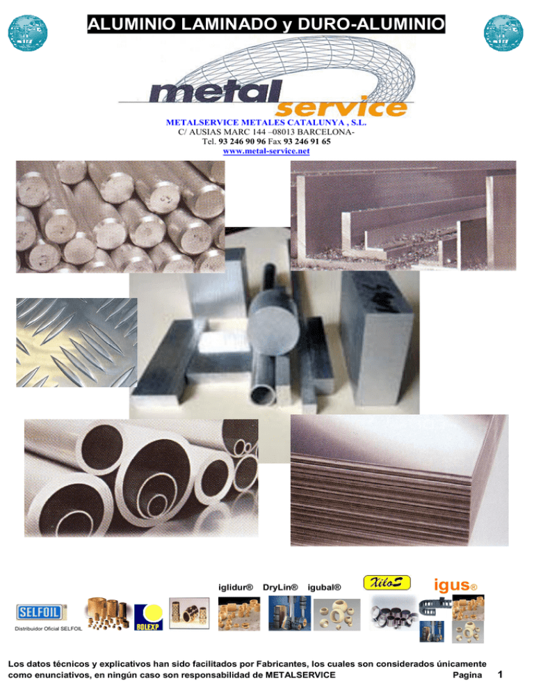 ALUMINIO LAMINADO y DURO-ALUMINIO
