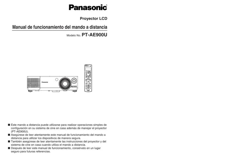 Manual de funcionamiento del mando a distancia Manual de funcionamiento del mando a distancia