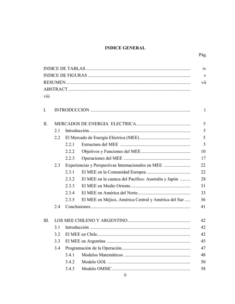 ii INDICE GENERAL Pág. INDICE DE TABLAS