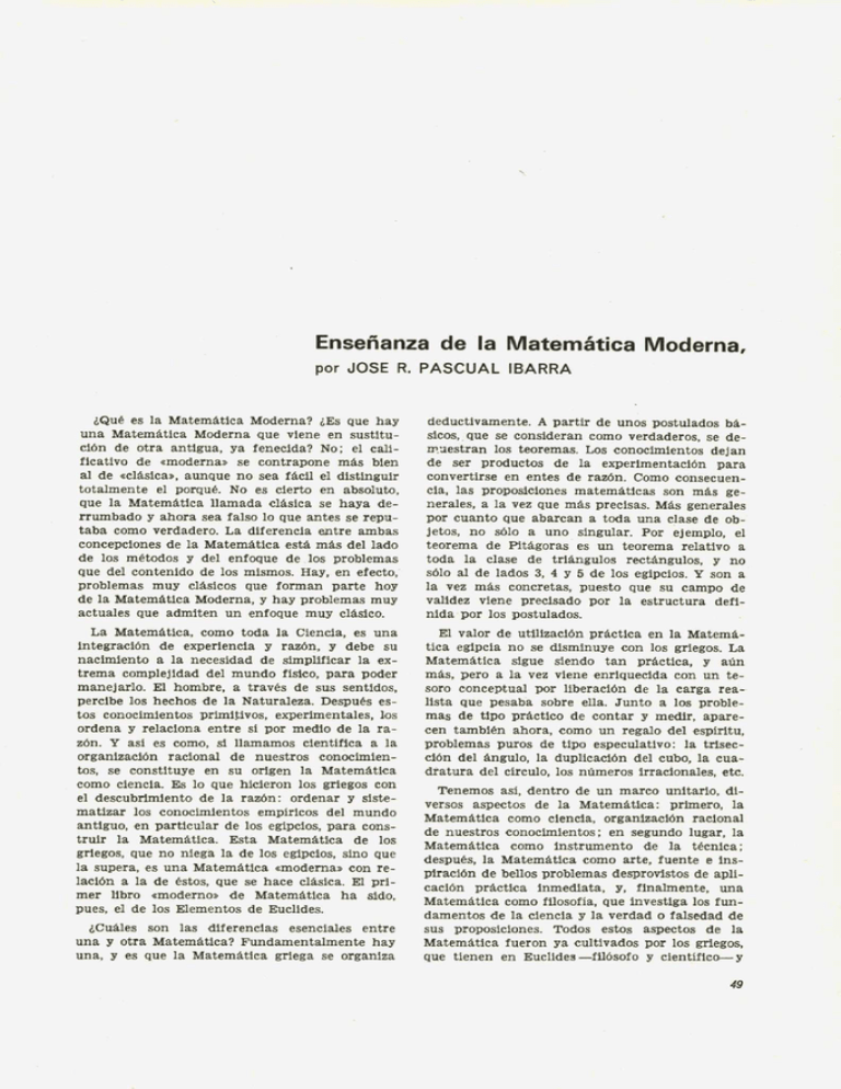 Enseñanza de la Matemática Moderna,