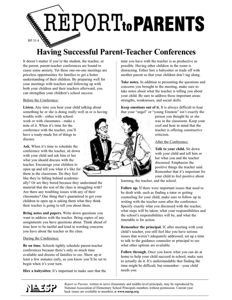 Having Successful Parent-Teacher Conferences