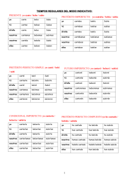 2ª CONJUGACIÓN – VERBO BEBER
