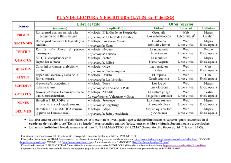 Plan de lecto-escritura