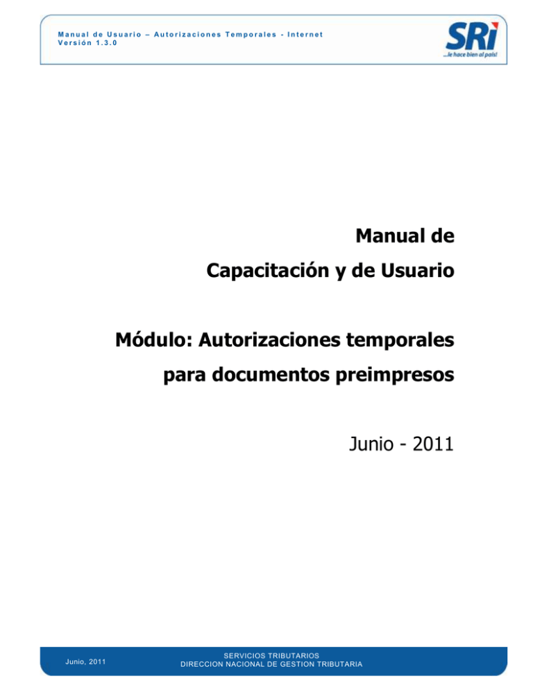 Autorizaciones temporales para documentos preimpresos