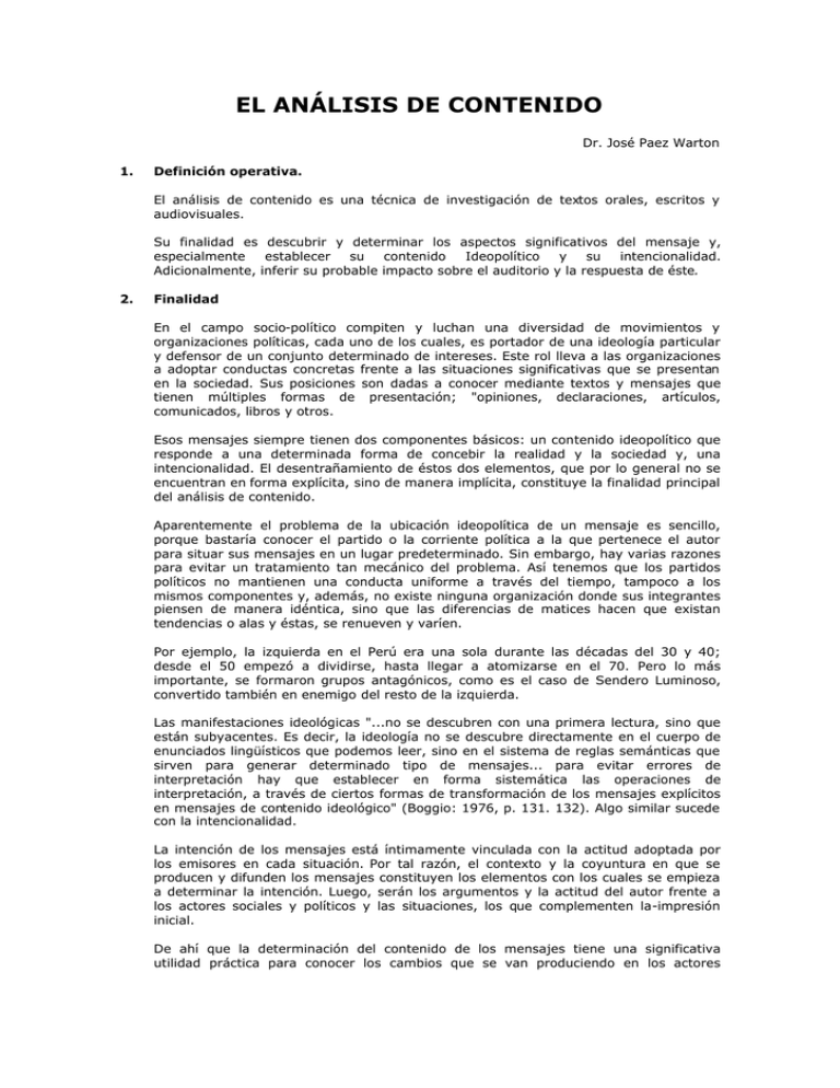 el análisis de contenido