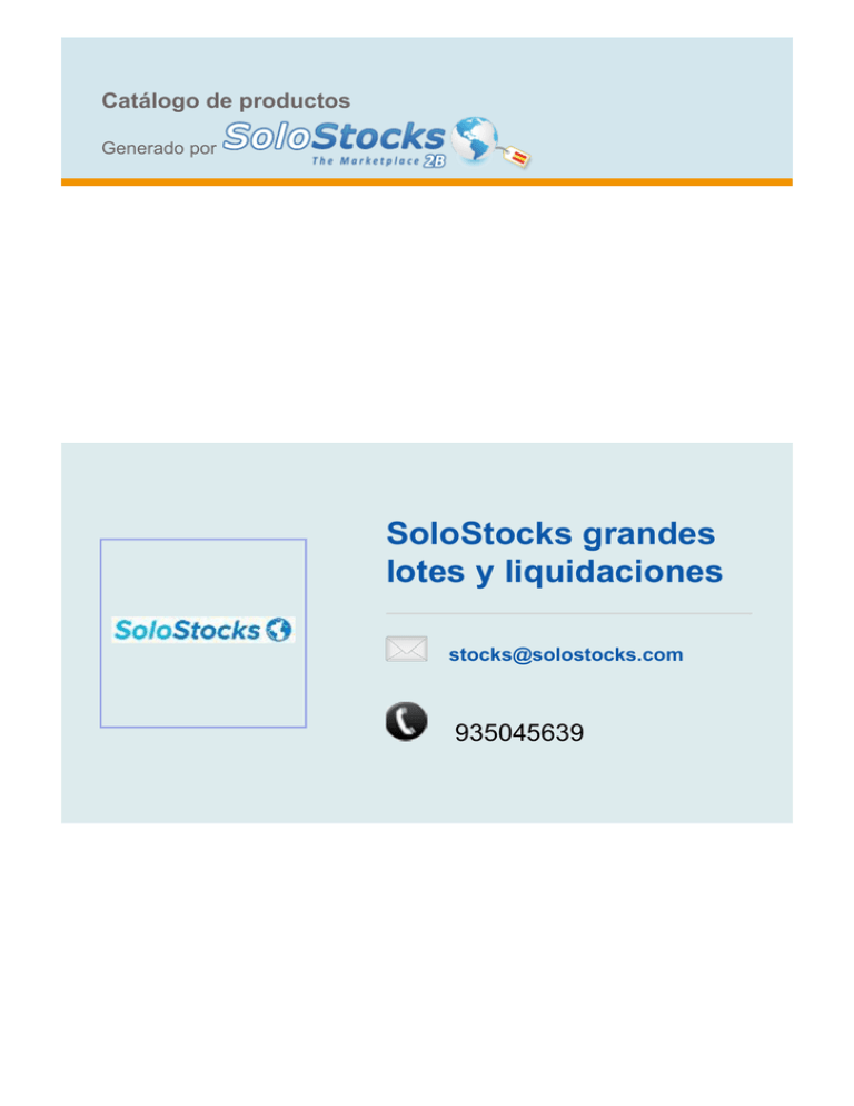 SoloStocks grandes lotes y liquidaciones